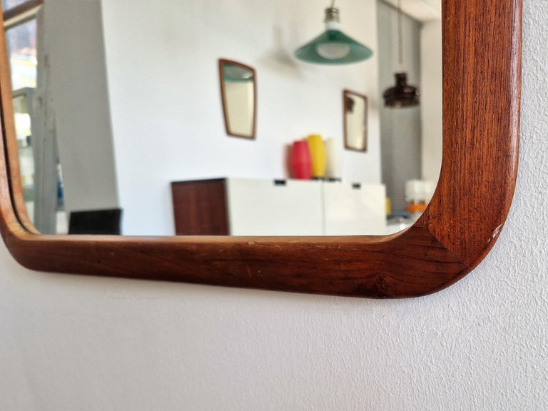 Vintage Large Size Teak Framed Mirror, Denmark 1960's For Sale at 1stDibs