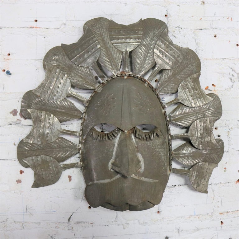 Vintage Large Tin Mexican Folk Art Masks at 1stDibs