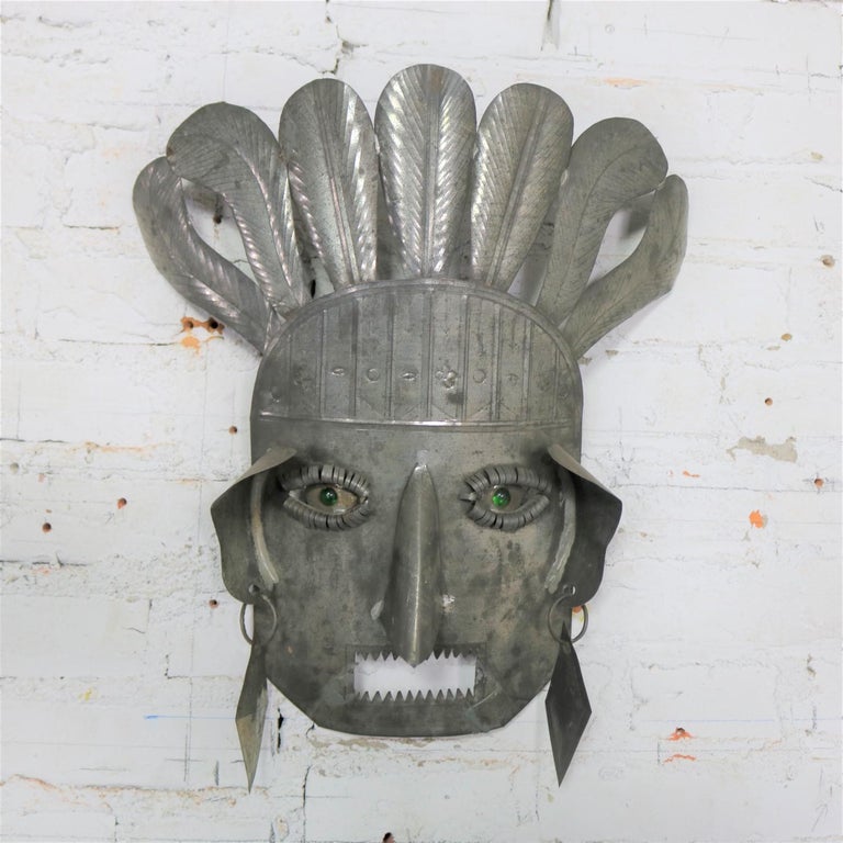 Vintage Large Tin Mexican Folk Art Masks at 1stDibs
