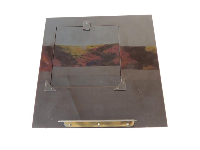 Vintage Large Tortoise Shell Pattern Inlaid Wood with Brass Inlaid ...