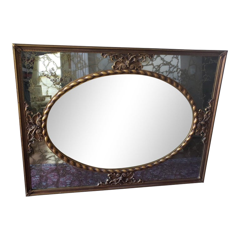 Vintage Large Wall Mirror For Sale at 1stDibs