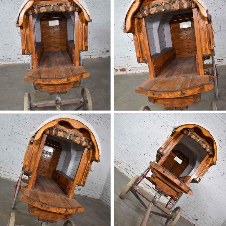 Vintage Largescale Model Covered Wagon or Prairie Schooner Pony or Goat ...