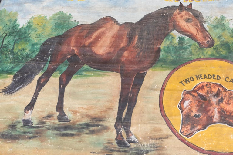 Vintage Late 19th Century Canvas Circus Carnival Midway Folk Art ...