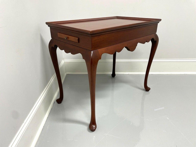 Vintage Late 20th Century Solid Mahogany Queen Anne Tea Table For Sale ...