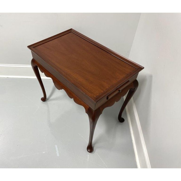 Vintage Late 20th Century Solid Mahogany Queen Anne Tea Table For Sale ...