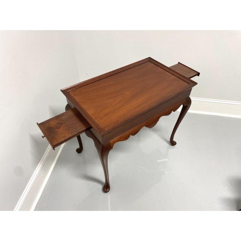 Vintage Late 20th Century Solid Mahogany Queen Anne Tea Table at 1stDibs