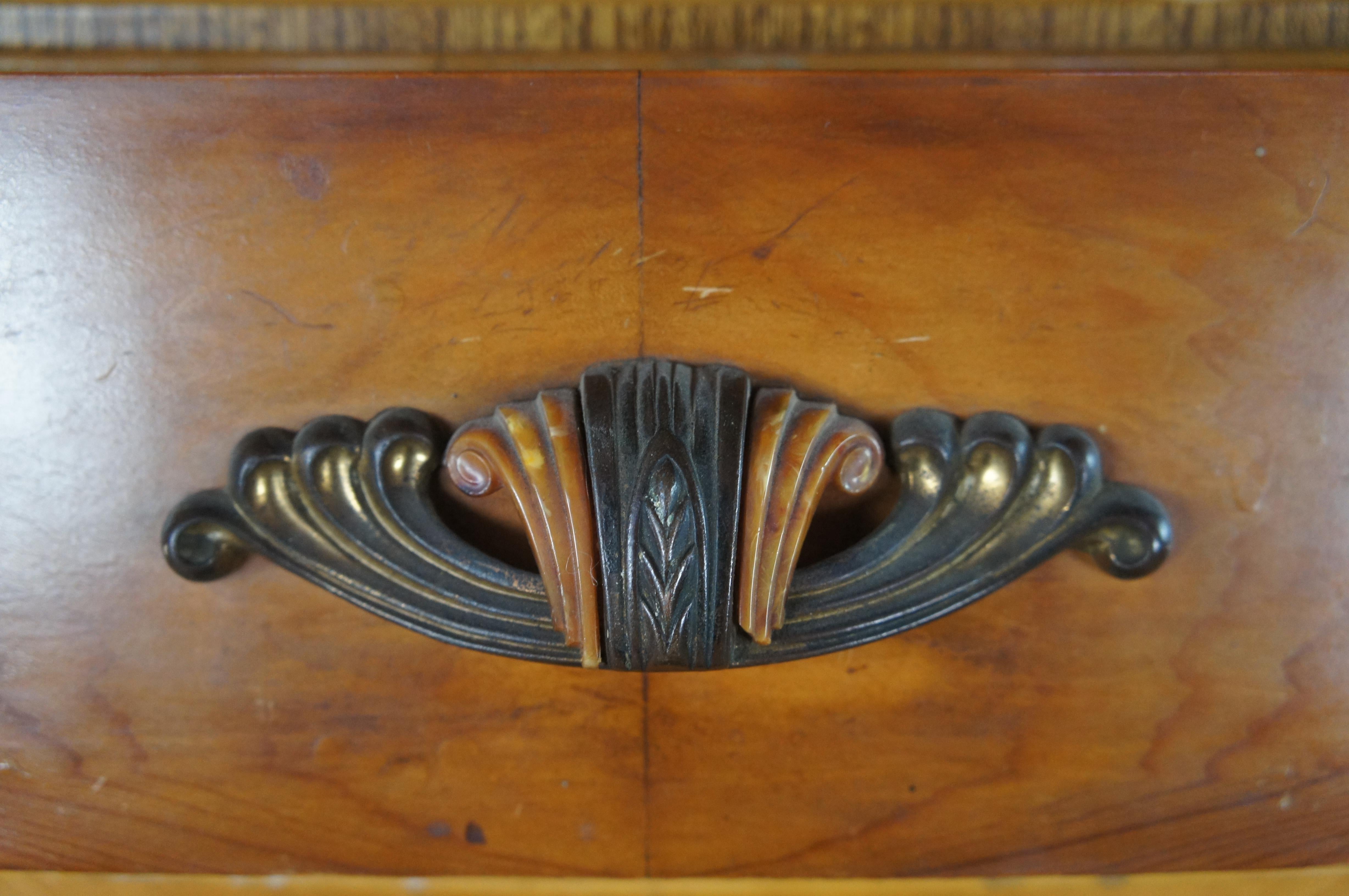 Vintage Late Art Deco Waterfall Walnut Chifferobe Secretary Desk ...