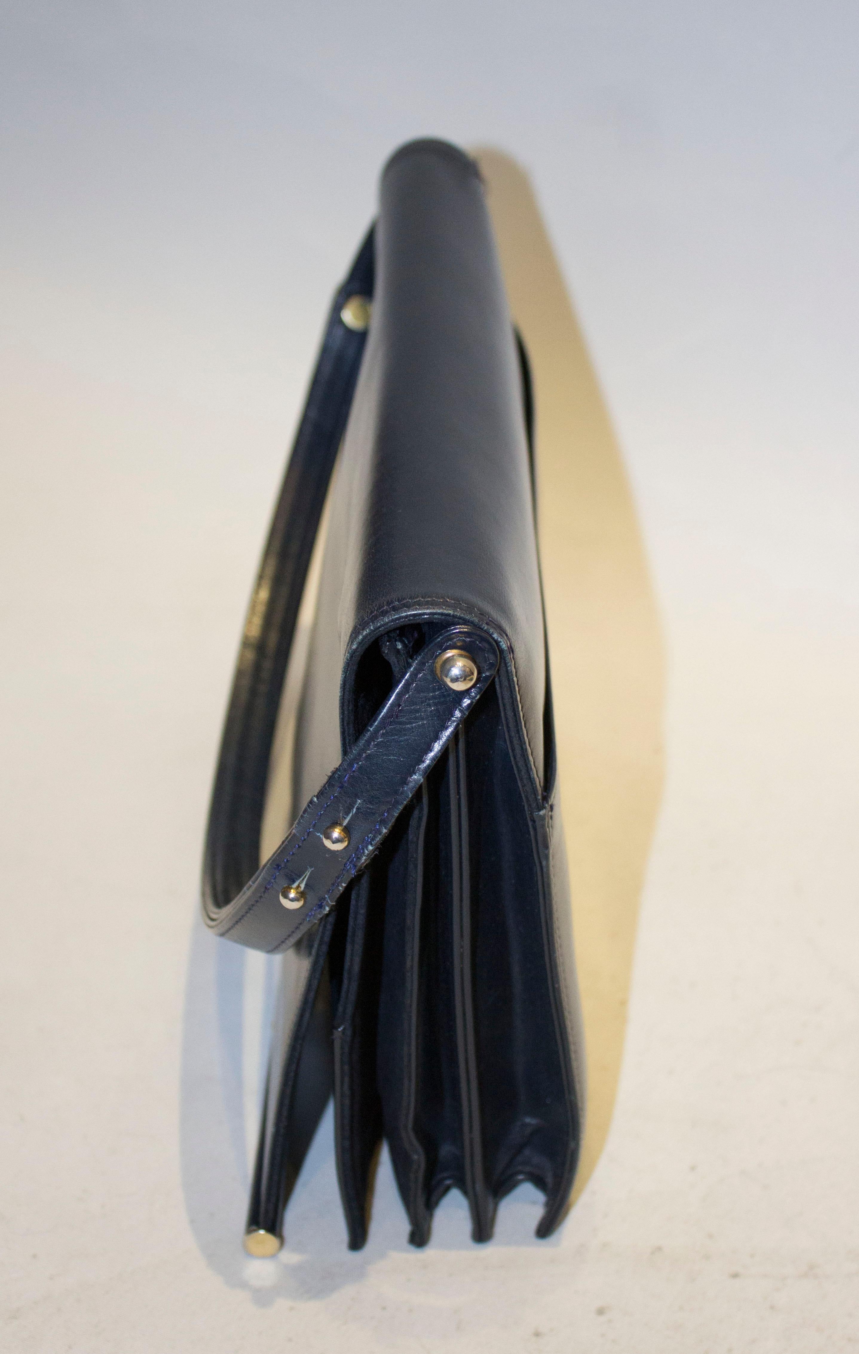 Vintage Launer Blue Leather Bag at 1stDibs | vintage launer handbags ...