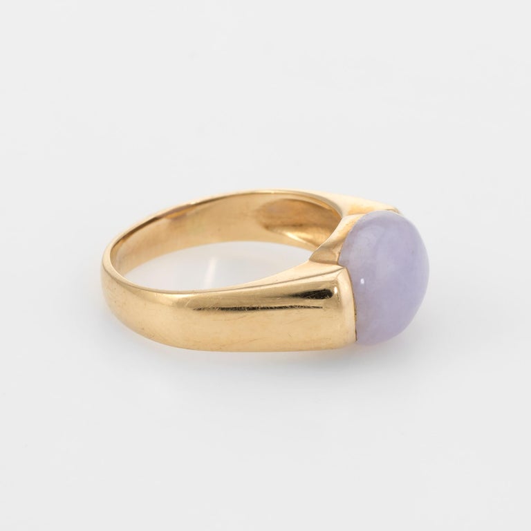 Vintage Lavender Jade Ring 14 Karat Yellow Gold Estate Fine Jewelry ...