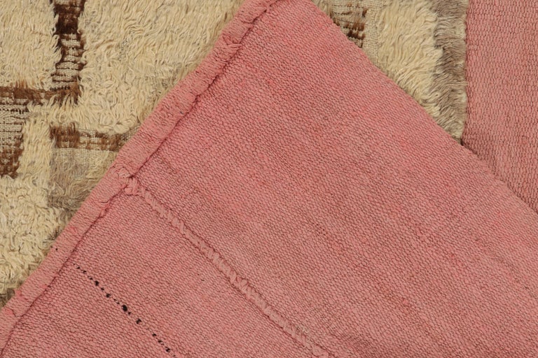 Vintage Layered Kilim Rug in Pink-Brown Superimposed Pattern by Rug and ...