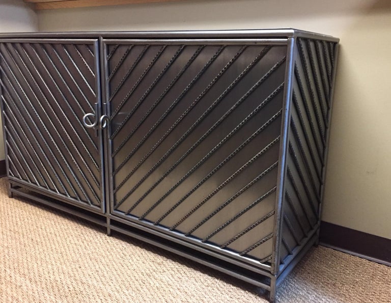 Vintage LCS Collection Rebar Console with Honed Slate Top and Finished ...