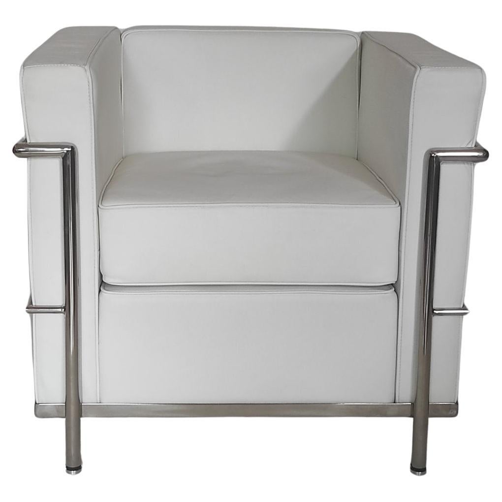 Vintage Le Corbusier LC2 Leather Armchair Italy 1980s For Sale at 1stDibs