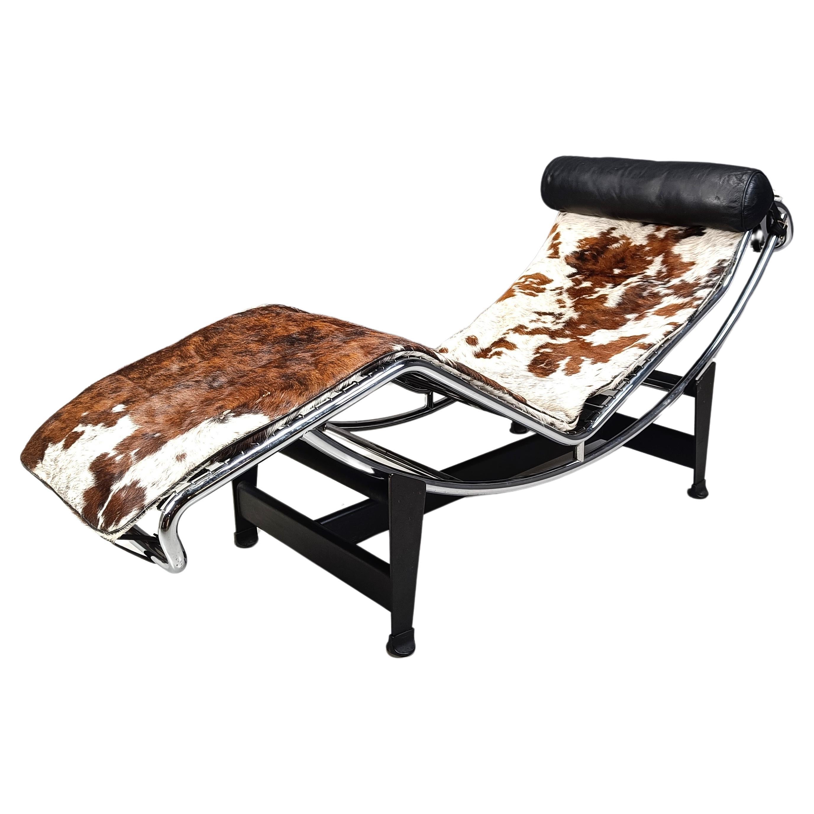 Cassina LC4 Chaise Longue Leather, Italy, 1980s at 1stDibs