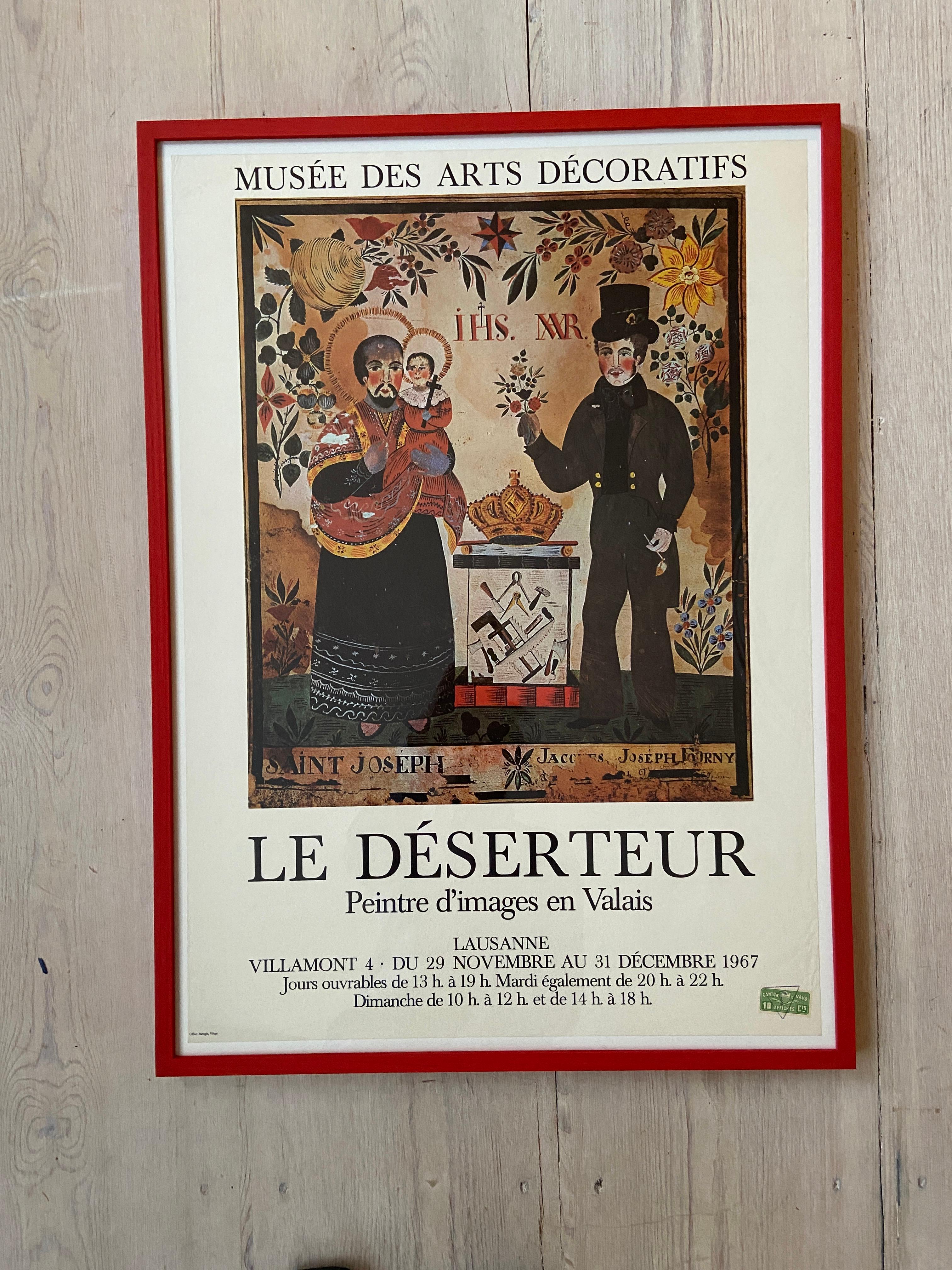 Vintage “Le Déserteur" Musée, Lausanne, Exhibition Poster, Switzerland ...