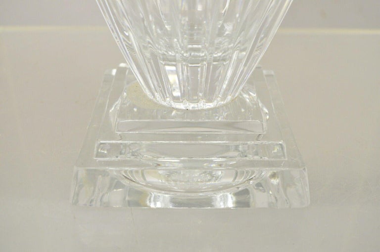 Vintage Lead Crystal Glass Fluted Flower Vase Poland For Sale at 1stDibs