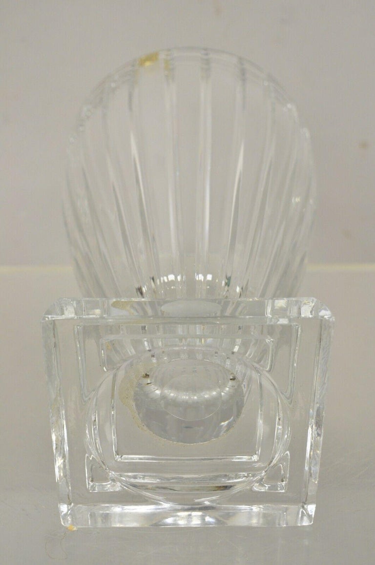 Vintage Lead Crystal Glass Fluted Flower Vase Poland For Sale at 1stDibs