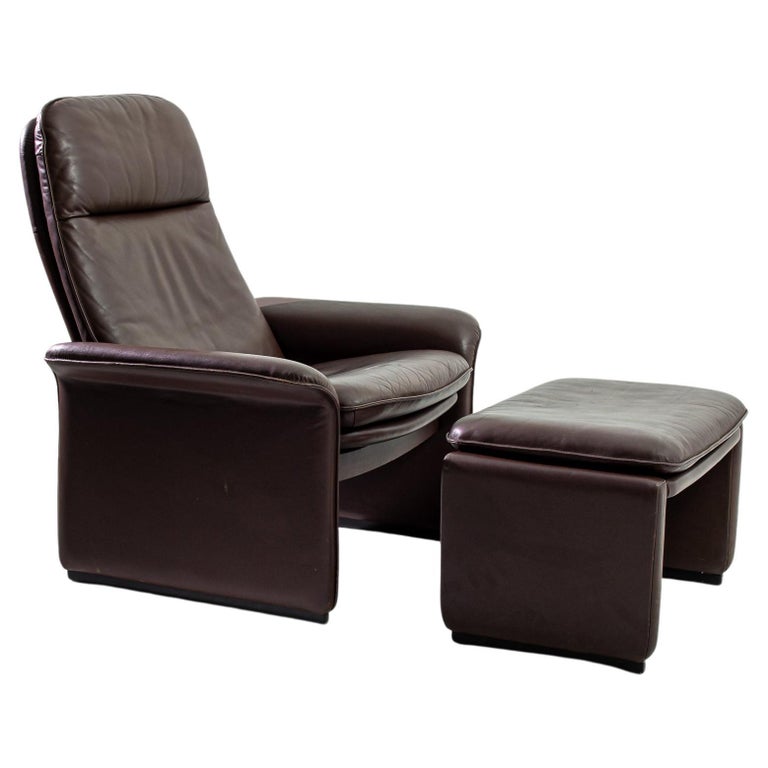 Vintage Leather Armchair DS50 with Ottoman by De Sede at 1stDibs