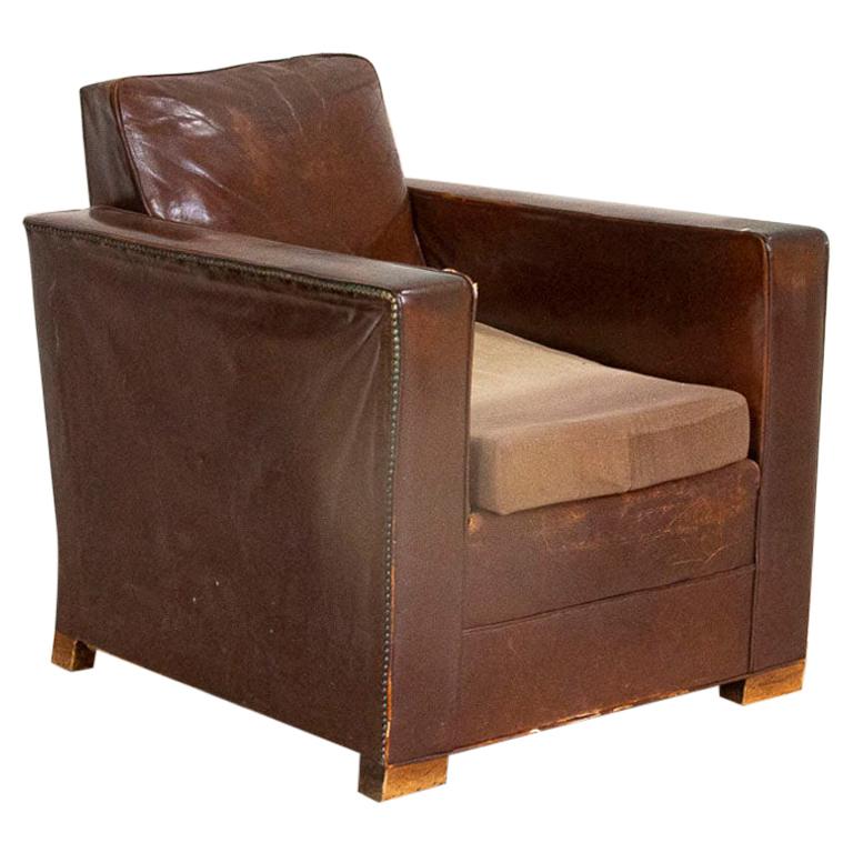 Vintage Leder Sessel aus Dänemark im Angebot bei 1stDibs