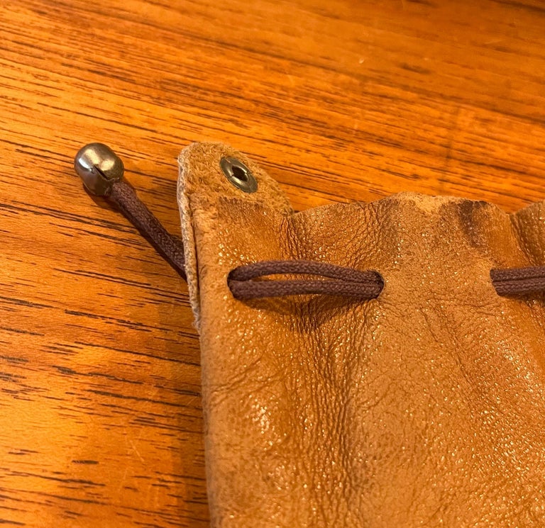 Vintage Leather Bank / Money Bag For Sale at 1stDibs