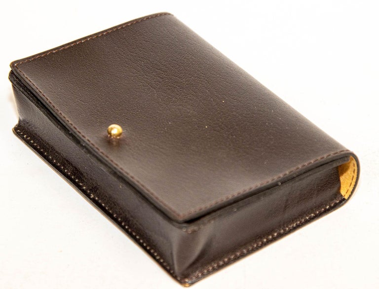 Vintage Leather Bridge, Poker Playing Card Game Case with 2 Card Decks ...