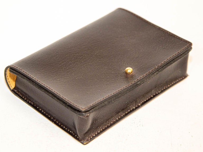 Vintage Leather Bridge, Poker Playing Card Game Case with 2 Card Decks ...