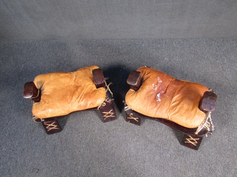 Vintage Leather Camel Saddles at 1stDibs
