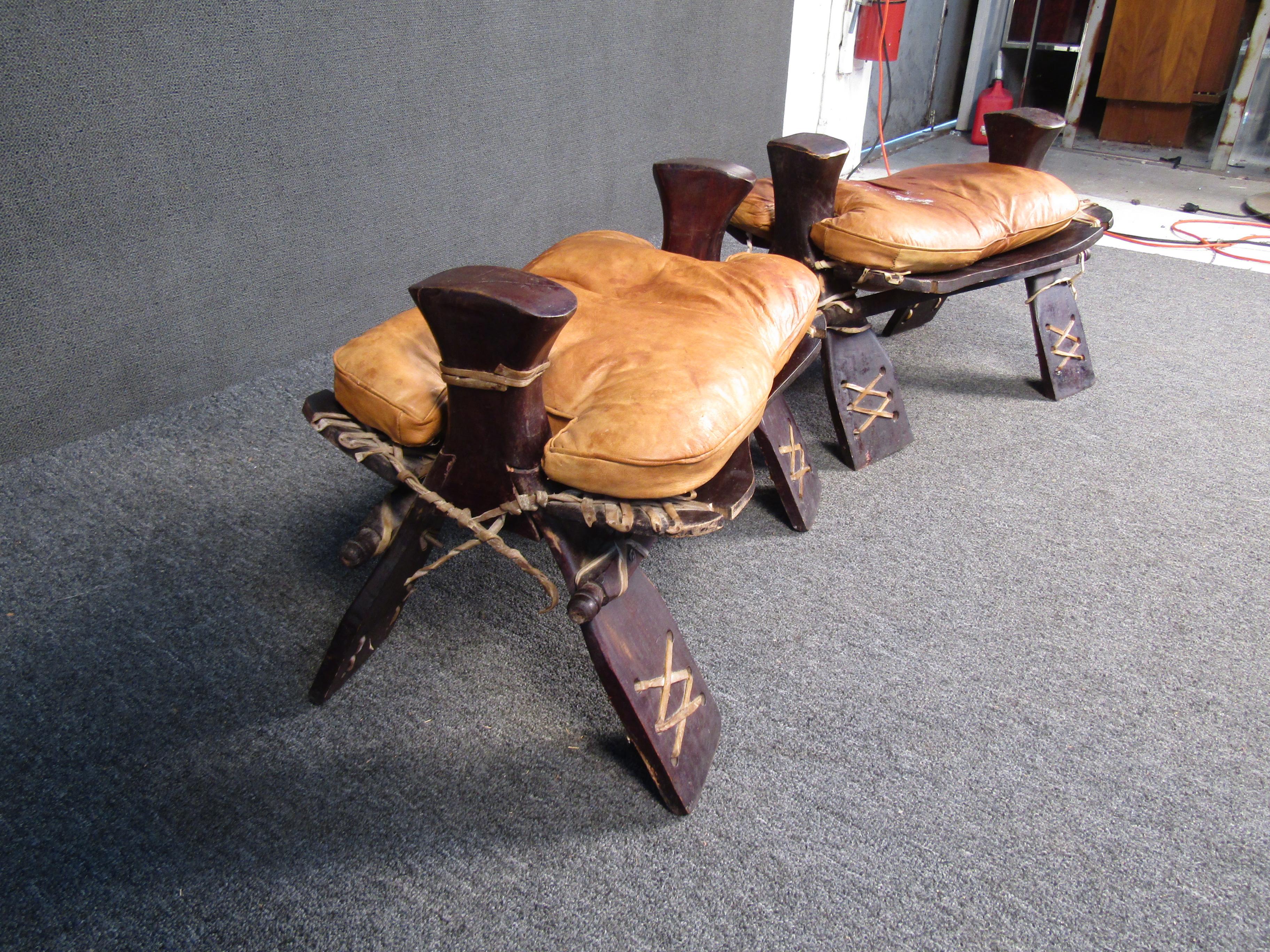 Vintage Leather Camel Saddles at 1stDibs