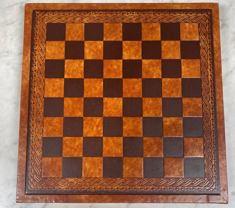Vintage Leather Chess Board, Italy, 1960s at 1stDibs | chess leather ...