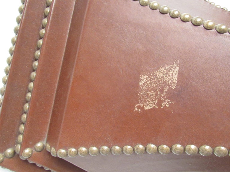 Vintage Leather Covered Italian Center Hall Table at 1stDibs | leather ...