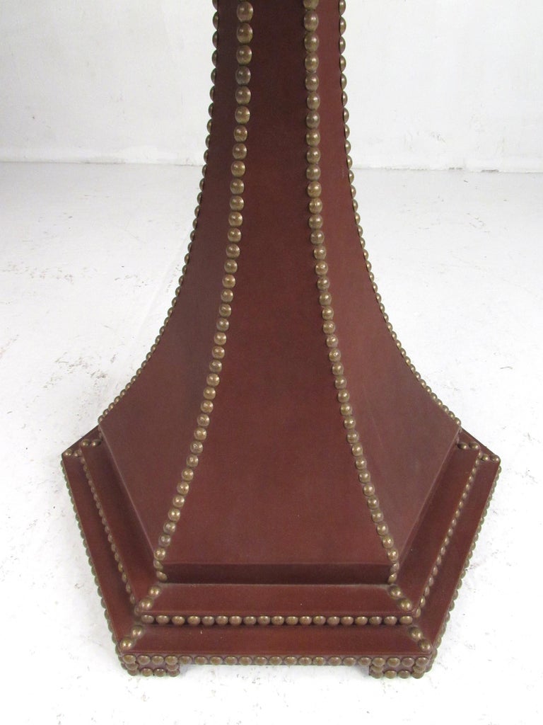 Vintage Leather Covered Italian Center Hall Table at 1stDibs | leather ...