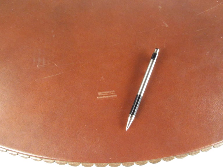 Vintage Leather Covered Italian Center Hall Table at 1stDibs | leather ...