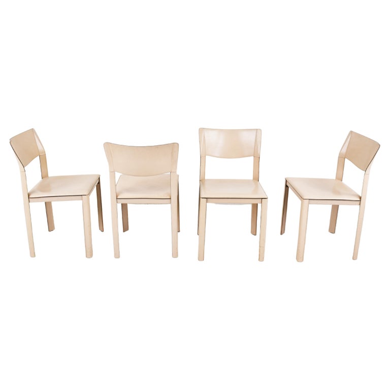 Vintage Leather Dining Chairs, 1980s For Sale at 1stDibs