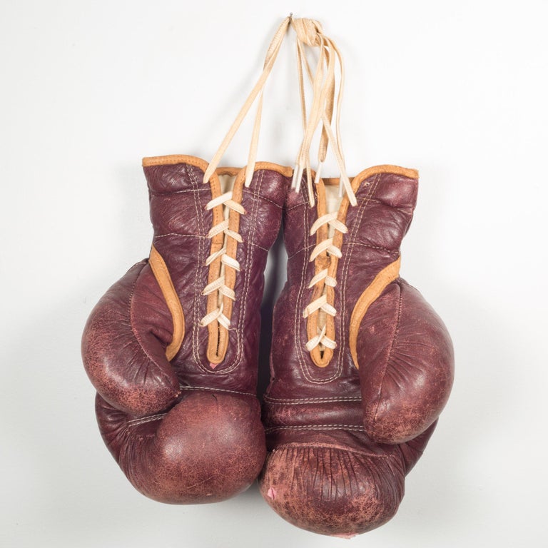 Vintage Leather Everlast Boxing Gloves, circa 1960s at 1stDibs