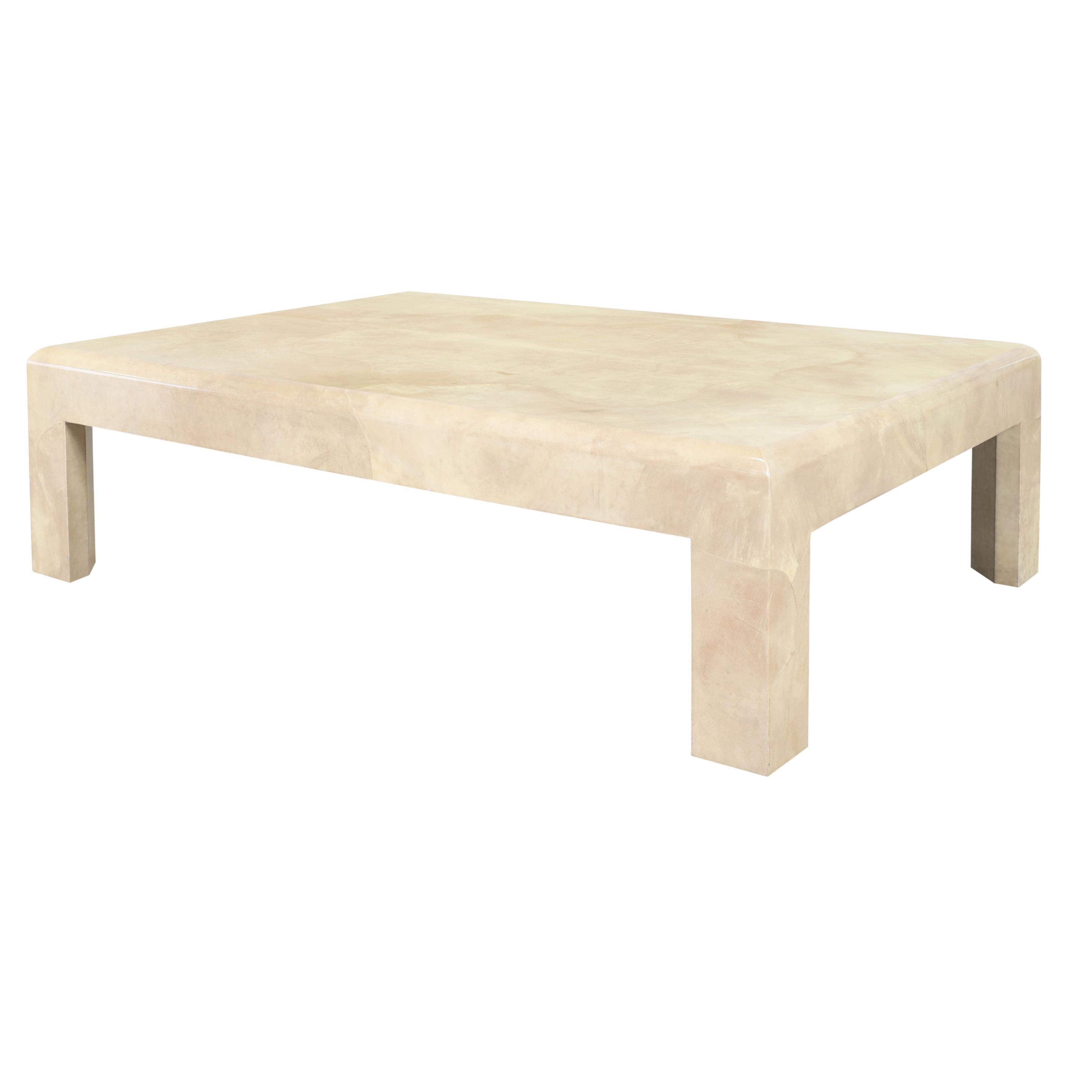 Karl Springer Goatskin Coffee Table, 1980 at 1stDibs