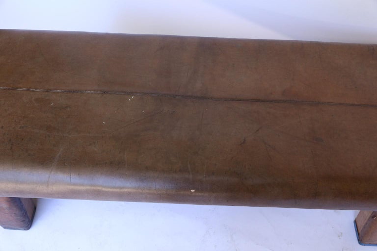 Vintage Leather Gym Bench at 1stDibs