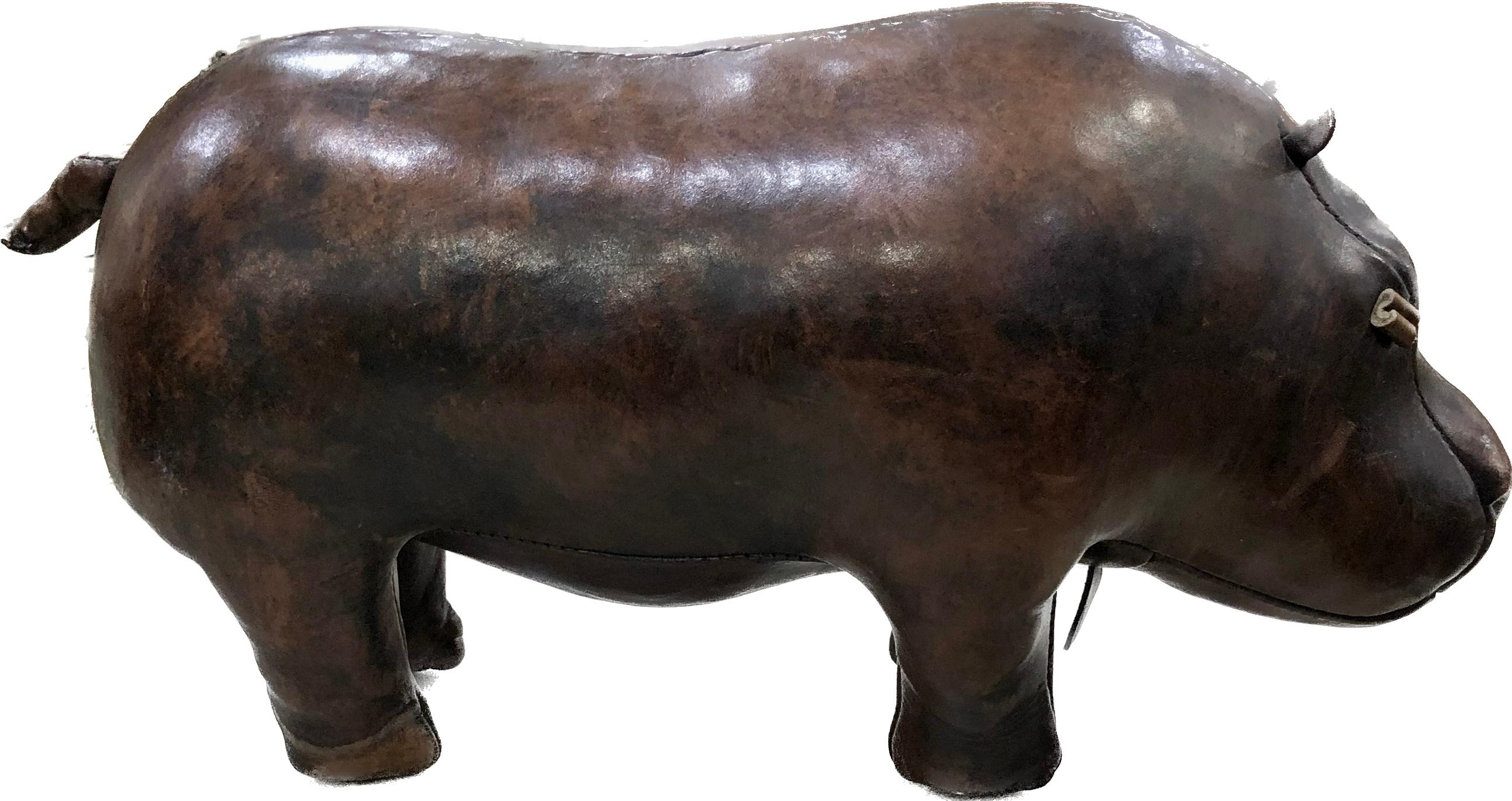 Vintage Leather Hippo Abercrombie and Fitch at 1stDibs