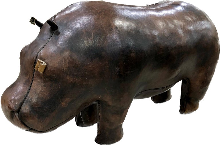 Vintage Leather Hippo Abercrombie and Fitch For Sale at 1stDibs