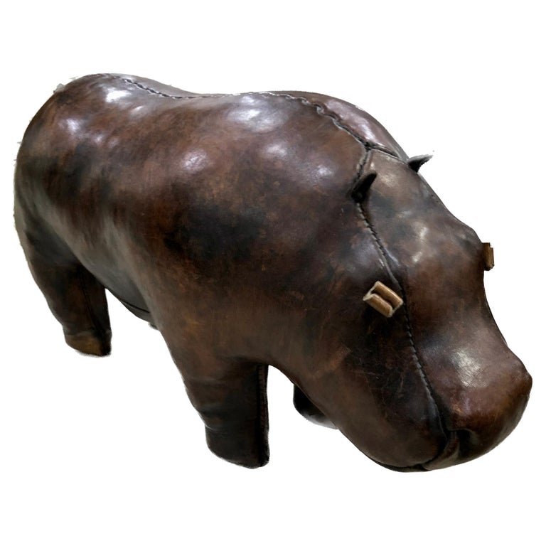 Vintage Leather Hippo Abercrombie and Fitch For Sale at 1stDibs