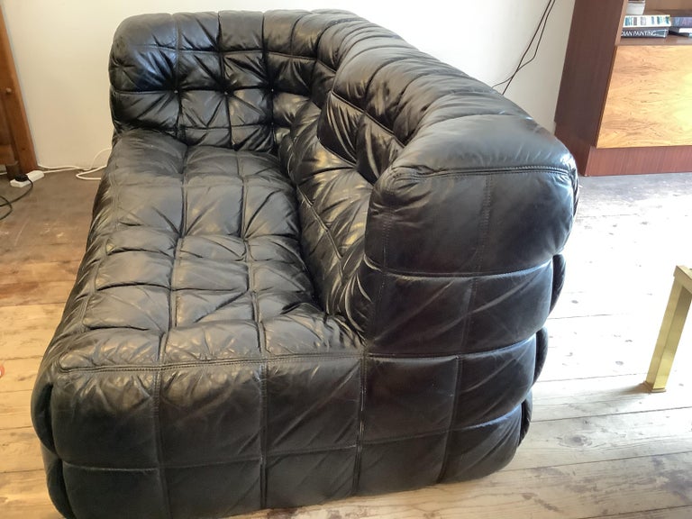 Vintage Leather Kashima Sofa by Ligne Roset, 1980s at 1stDibs