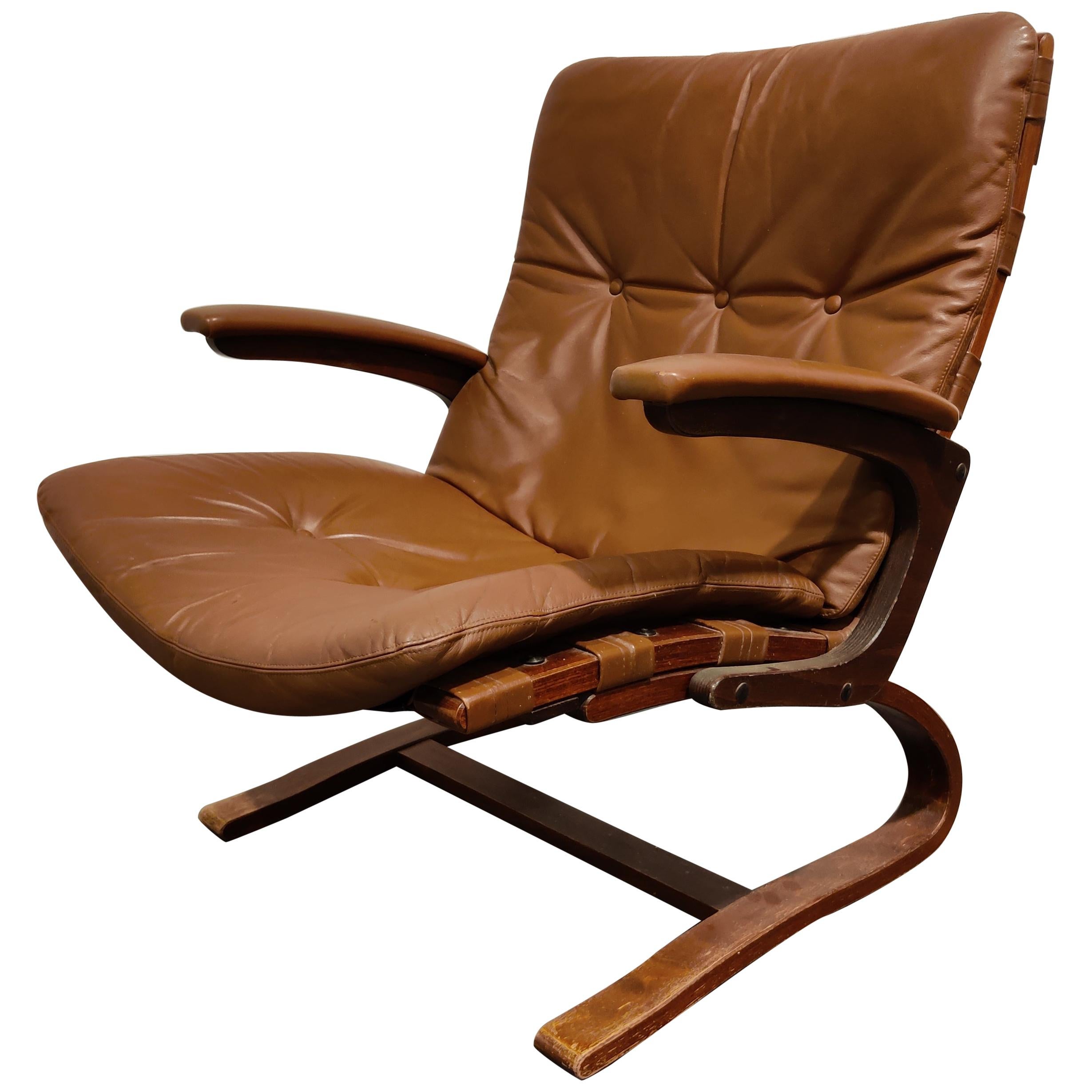Vintage Leather Lounge Chair by Ingmar Relling, 1970s at 1stDibs ...