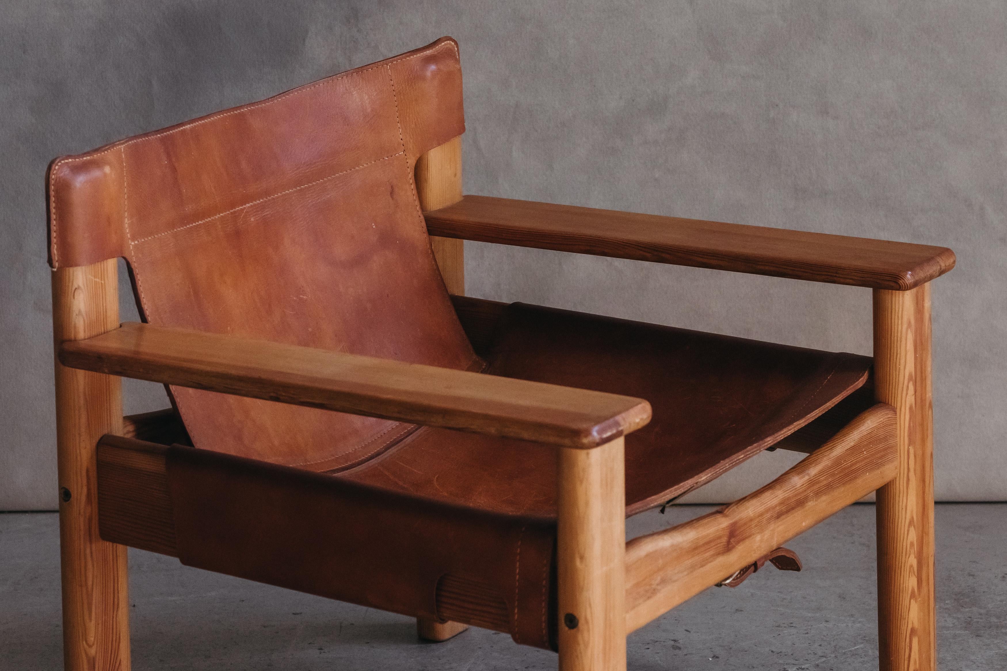 Vintage Leather Lounge Chair from Denmark, circa 1970 For Sale at 1stDibs