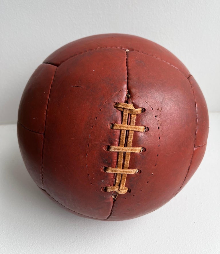 Vintage Leather Medicine Ball For Sale at 1stDibs