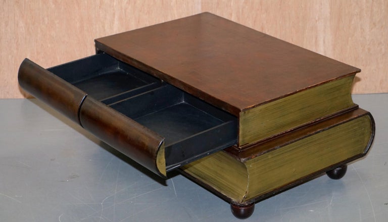 Vintage Leather Scholars Stacked Library Books Coffee Table with 2 ...