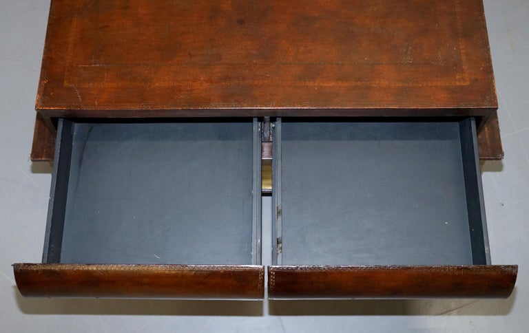 Vintage Leather Scholars Stacked Library Books Coffee Table with 2 ...