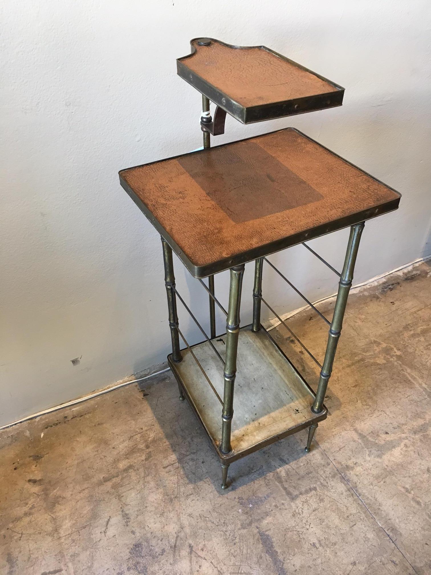 Vintage Leather Top Table with Swing Arm Tray For Sale at 1stDibs ...