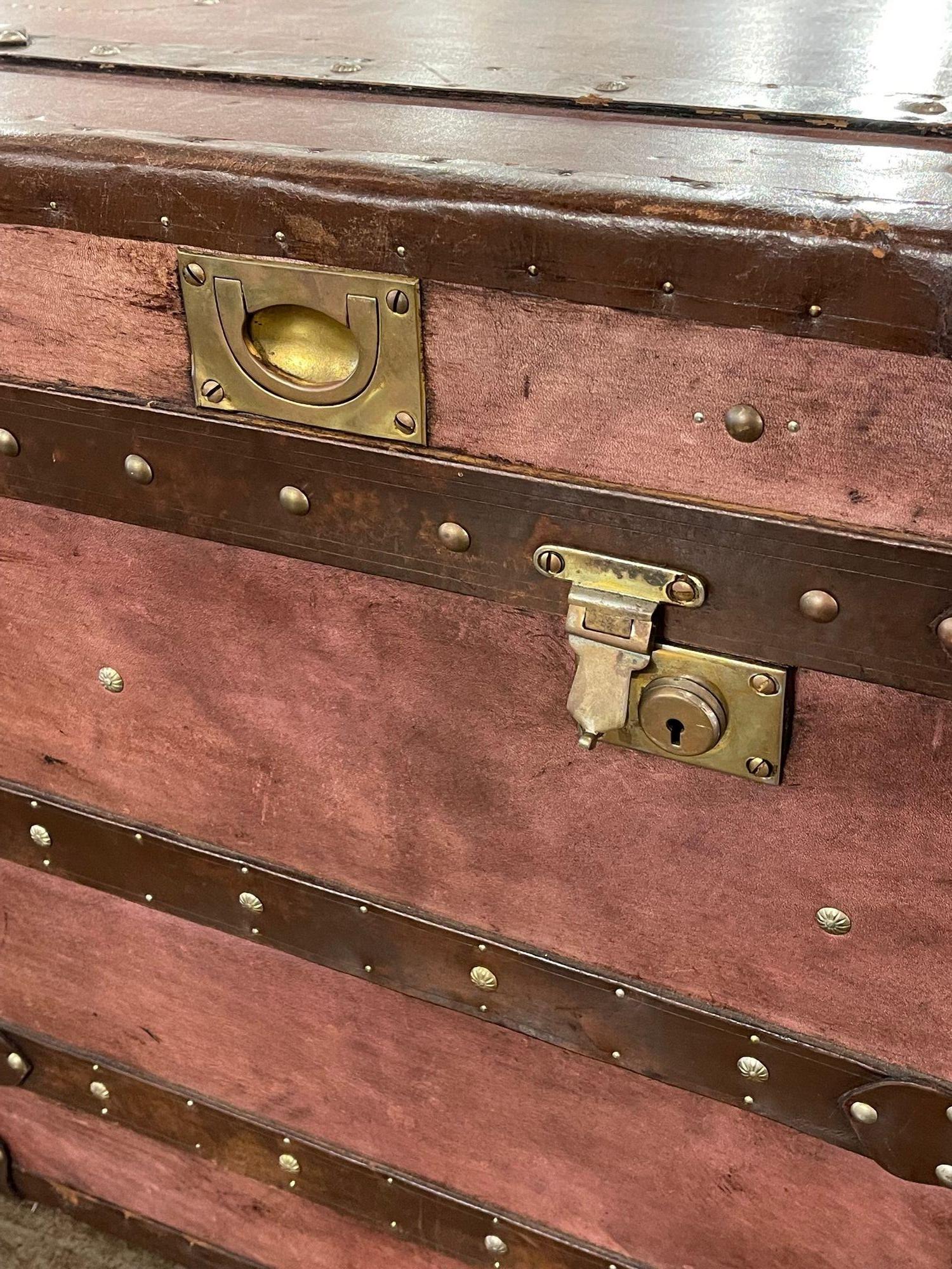 Vintage Leather Trunk at 1stDibs | leather trunks for sale