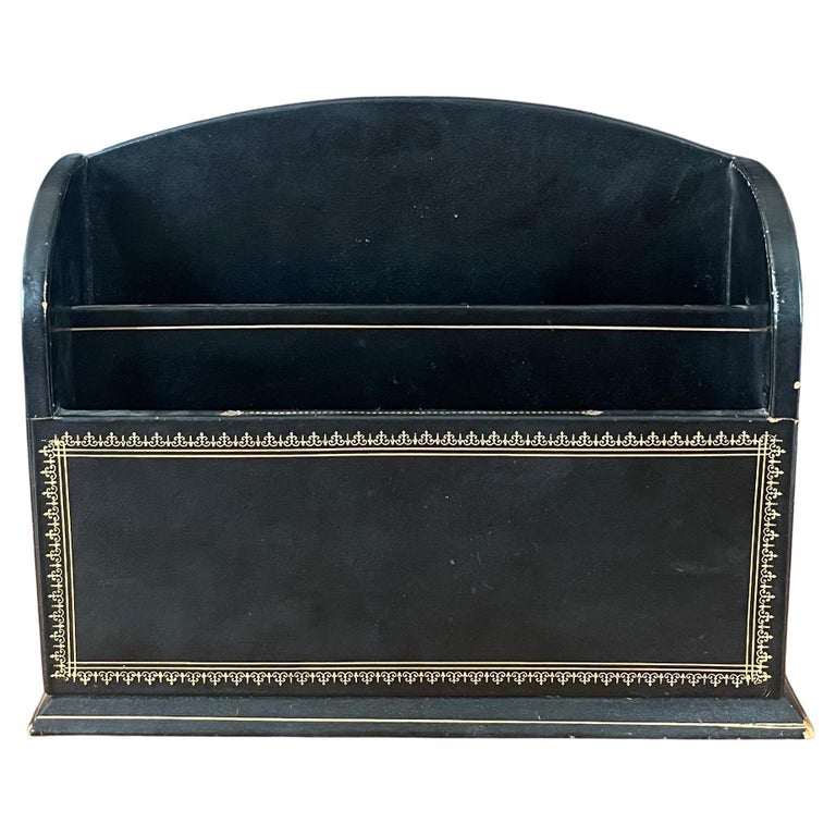 Vintage Leather Wrapped Desktop Letter Organizer by C.P. Leathercraft ...