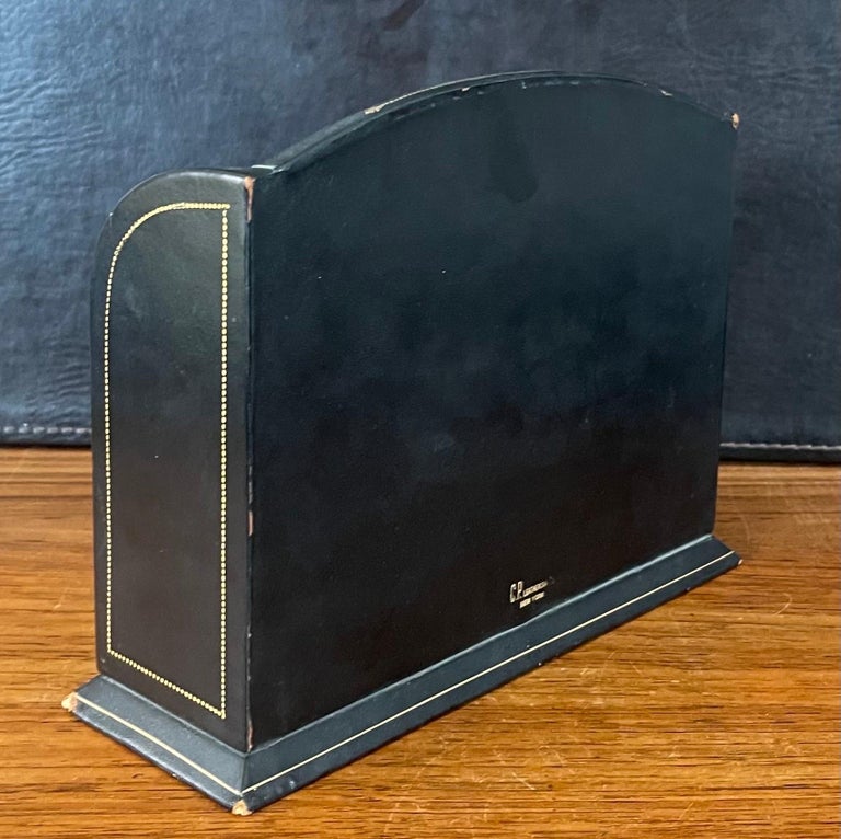 Vintage Leather Wrapped Desktop Letter Organizer by C.P. Leathercraft ...