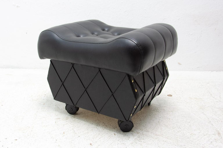 Vintage Leatherette Stool with Storage Space, 1980´S, Czechoslovakia ...
