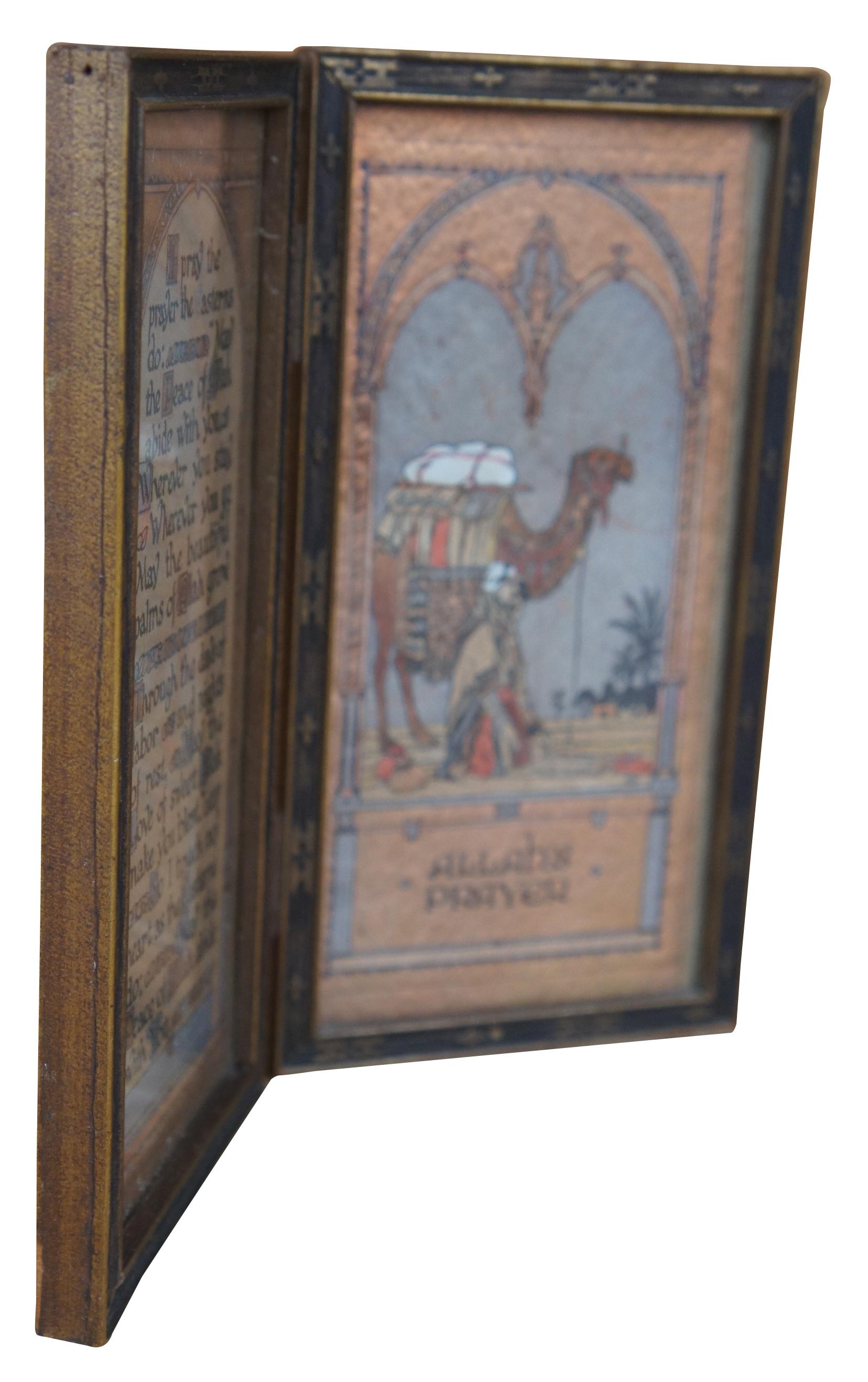 Vintage Lee Mero Framed Illustrated Allahs Prayer Diptych Buzza Motto ...